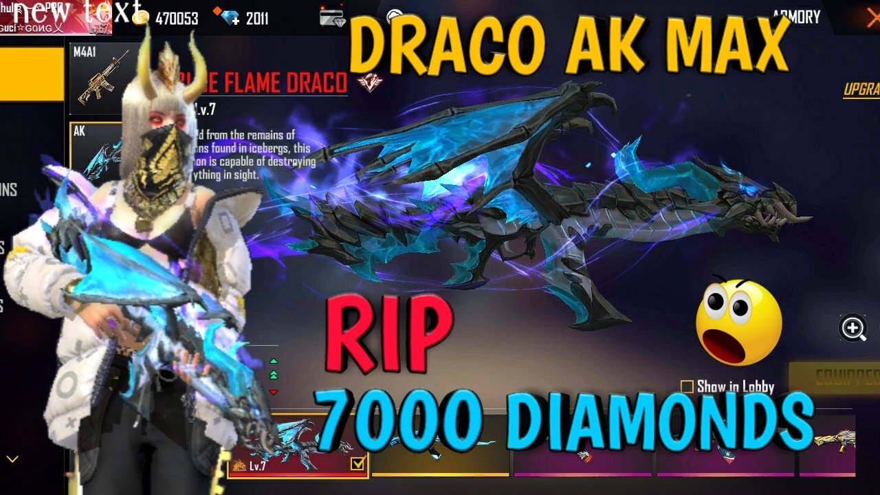 Draco AK Max Level| RIP 7000 DIAMONDS| DOUBLE SIDE GAMER - YouTube