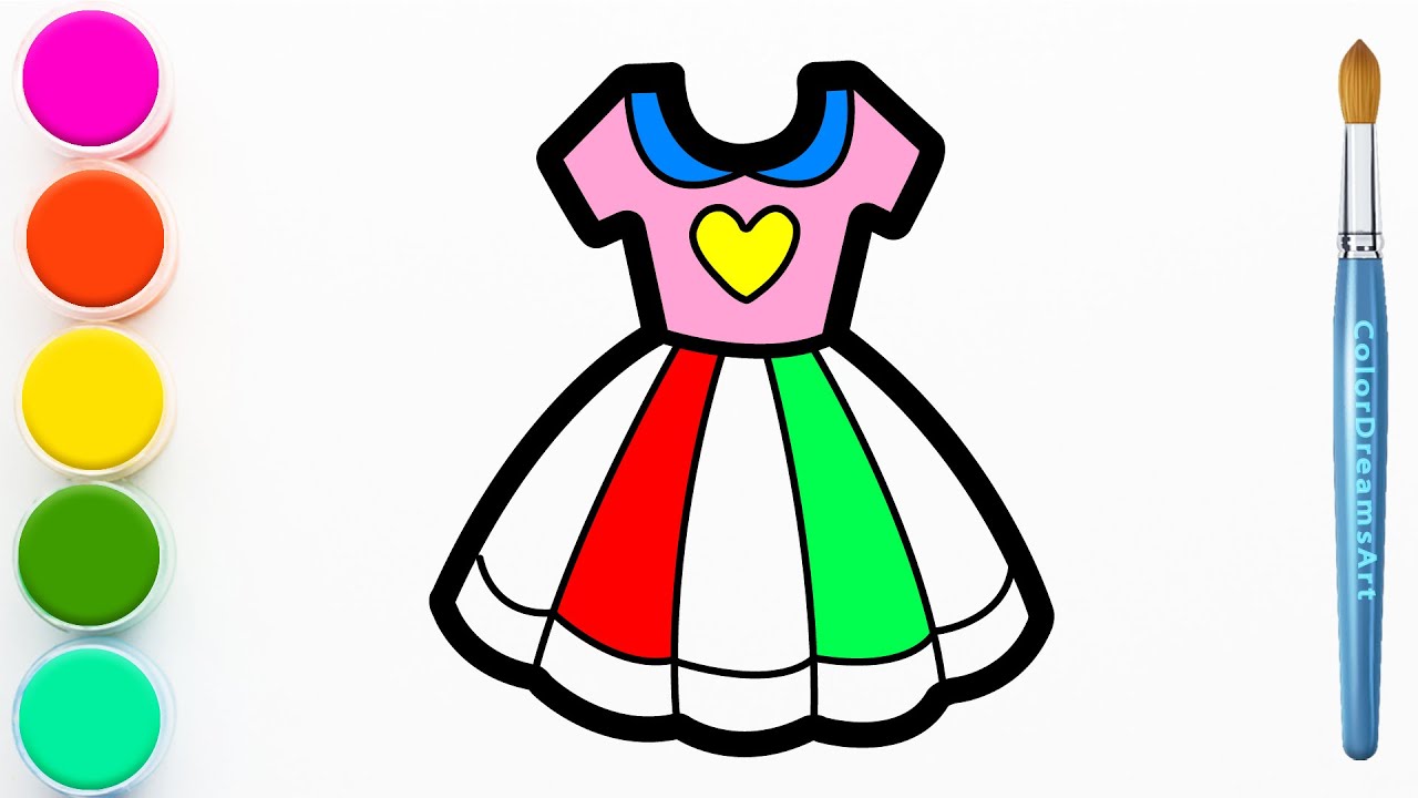 How to Draw a Dress | Step by Step - YouTube