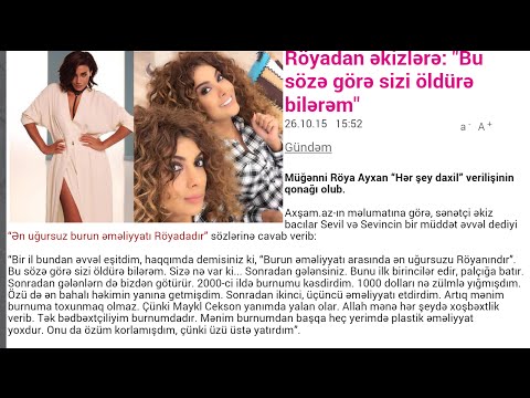 Röyadan Sevil ve Sevinc bacilarina sert cavab
