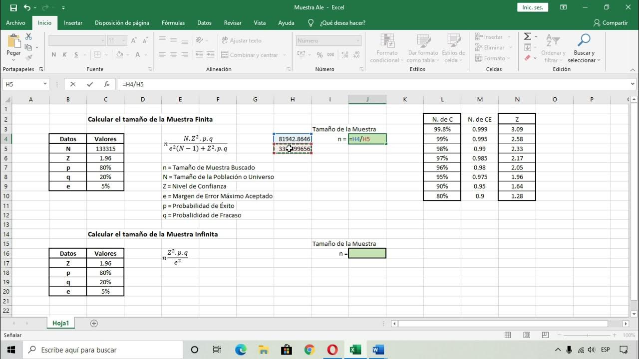 Calcular el Tamaño de la Muestra Finita y Infinita de una Población o Universo - YouTube