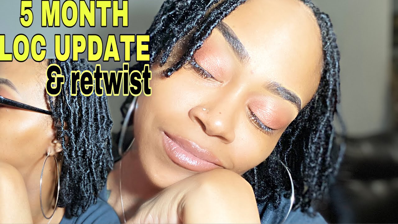 5 MONTH LOC UPDATE & HOW I RETWIST MY OWN LOCS | LOC JOURNEY - YouTube