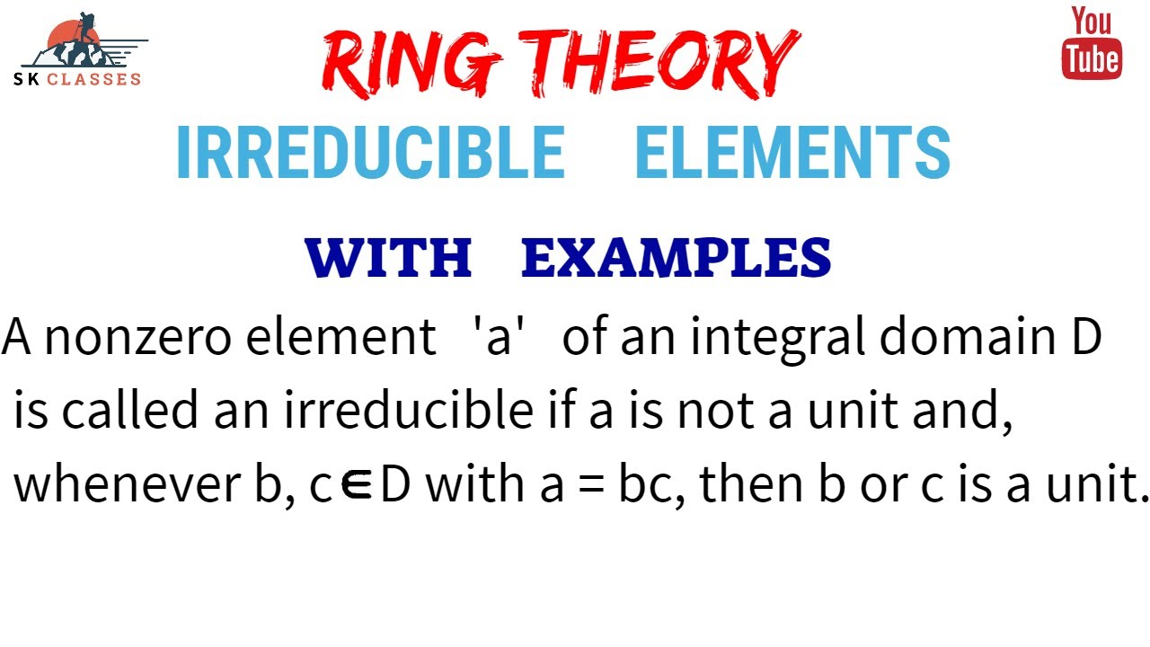 Irreducible element with example - YouTube