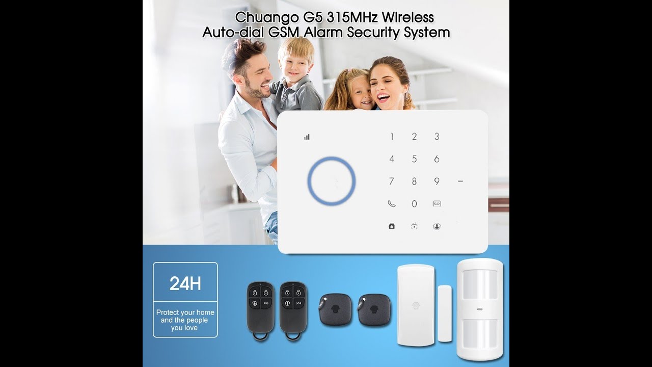 GSM Wireless alarm system Chuango G5plus GSM/SMS/RFID - YouTube
