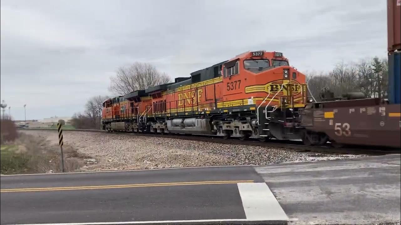 BNSF 6111 25th Anniversary Heritage Unit Lead’s the Q-STOATG Eastbound in Republic Mo 3-30-2023 ...