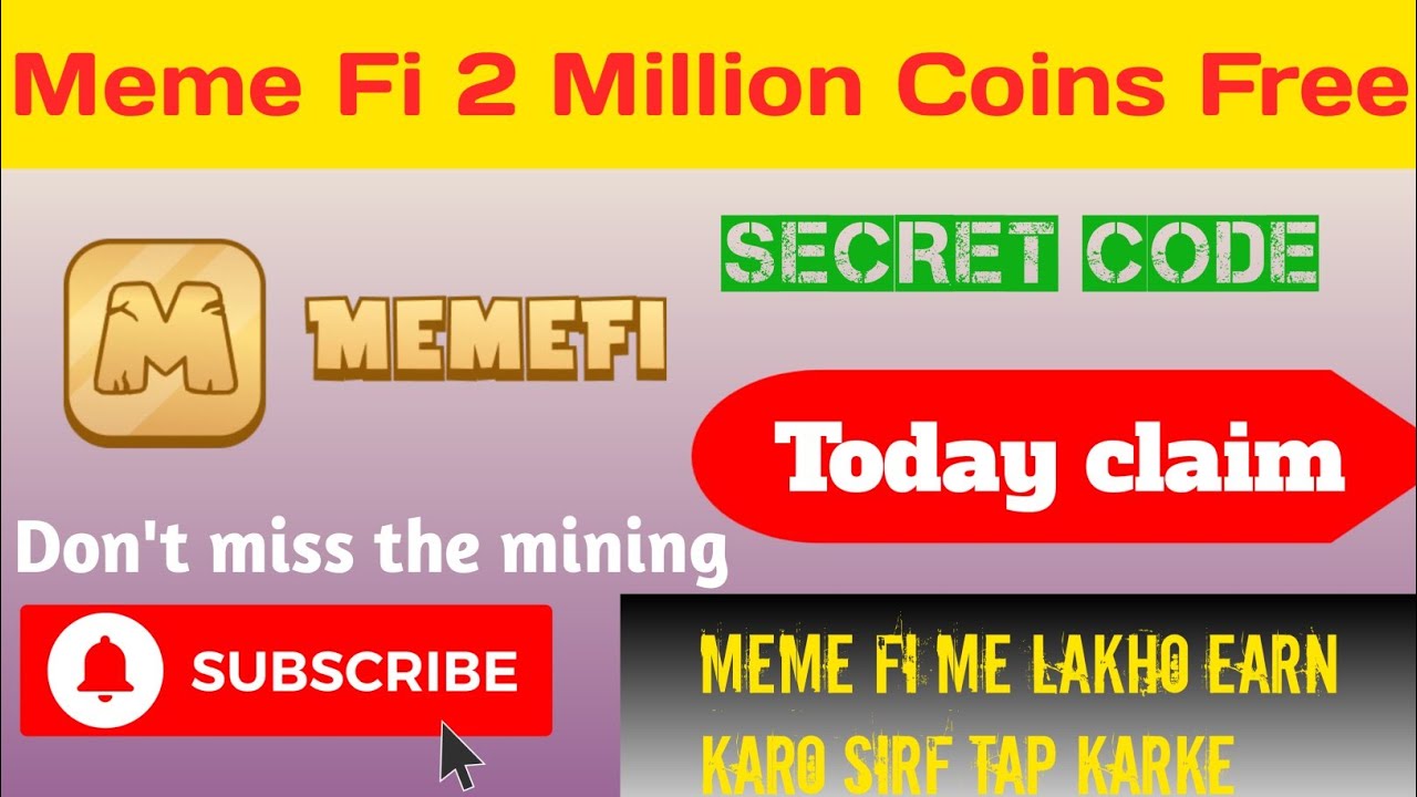 Meme fi me free coins kaise le / meme fi listing date / hamster kombot ...