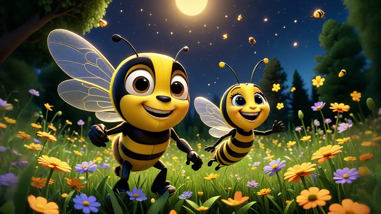 Five Bumble Bees Buzz in Tune | Bee Song for Kids | Fun Nursery Rhymes ...