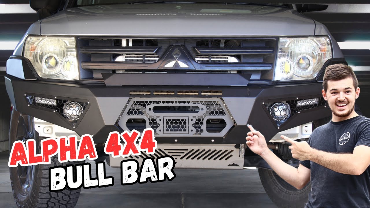 Installing the Alpha 4x4 Predator Bull bar on the Pajero! - YouTube