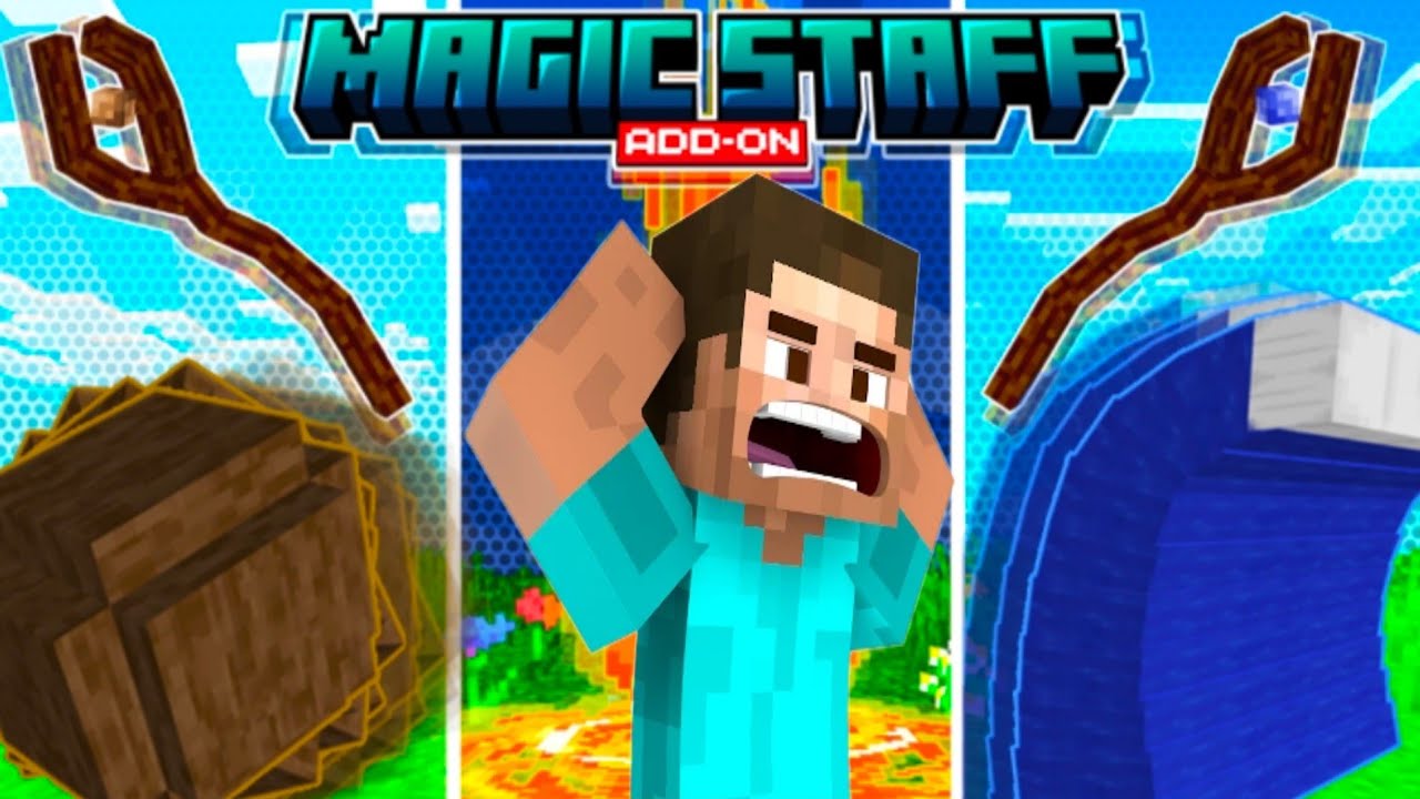 MAGIC STAFF Mod// FOR Minecraft PE 1.21+ ||LATEST VERSION 🤯 - YouTube