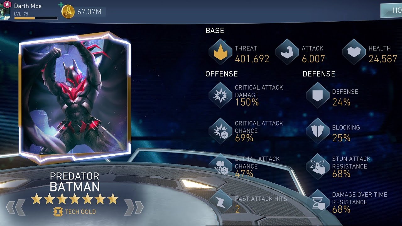 Injustice 2 Mobile - Upgrading Predator Batman to 7 Stars - YouTube