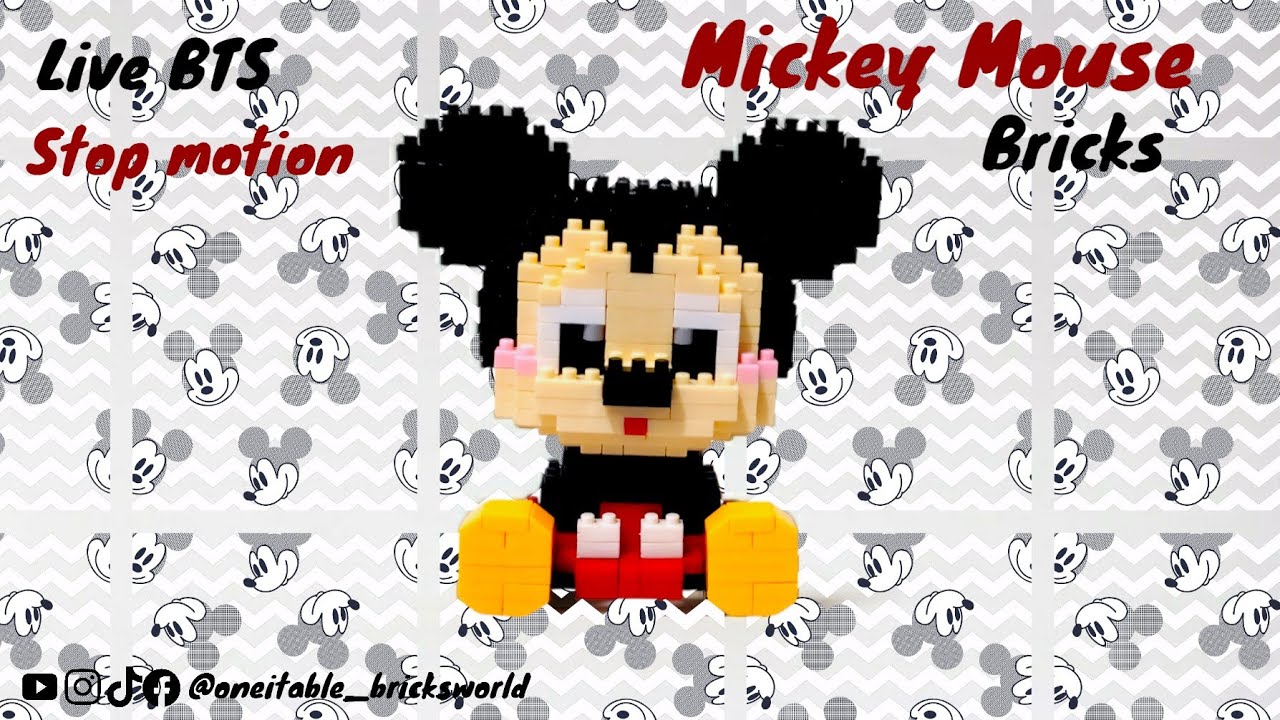 Live BTS Stop motion building MICKEY MOUSE bricks - YouTube
