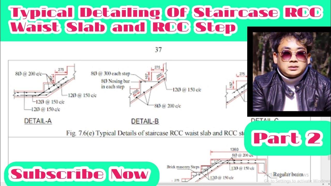 Typical Details Of Staircase RCC Waist Slab & RCC Steps - YouTube