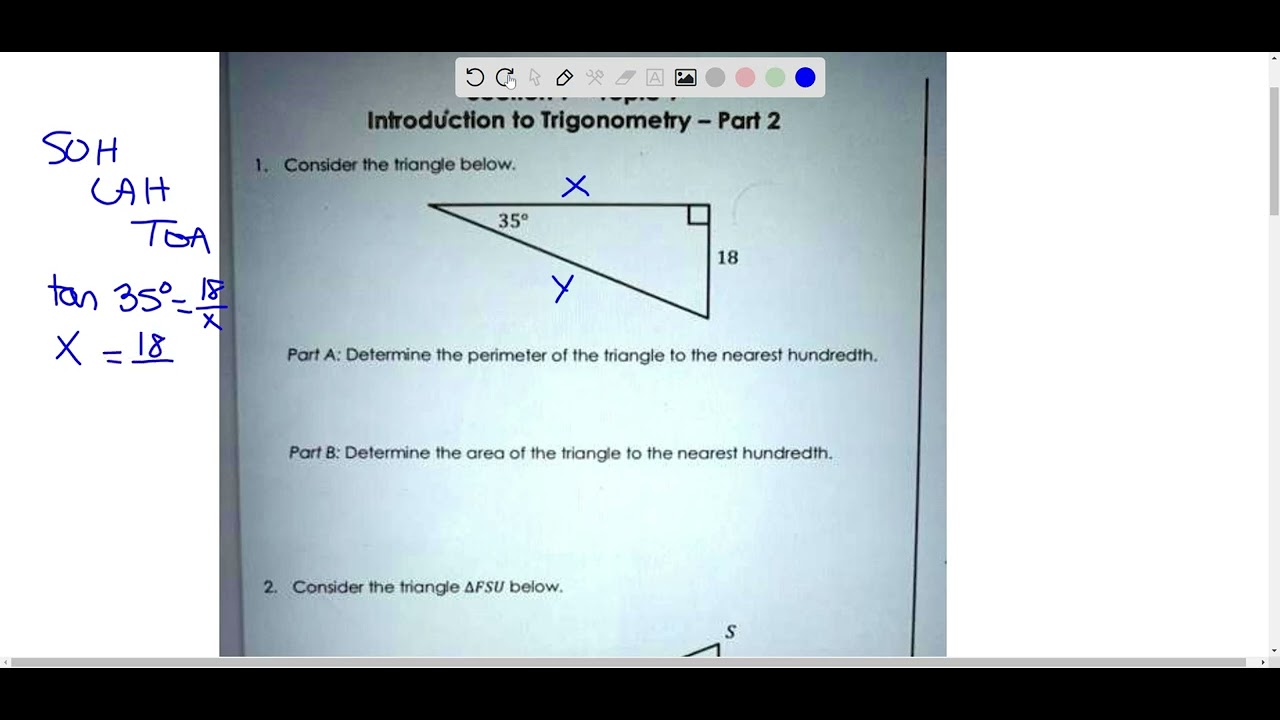 Section 7 Topic 9 Introduction to Trigonometry Part 2 Consider the ...