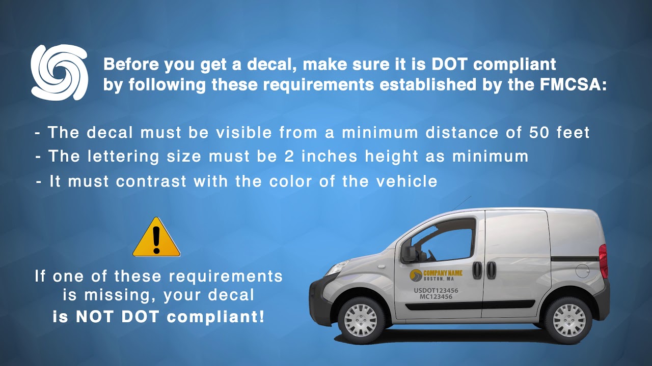 FMCSA US DOT Decal Sticker Requirements Regulations YouTube