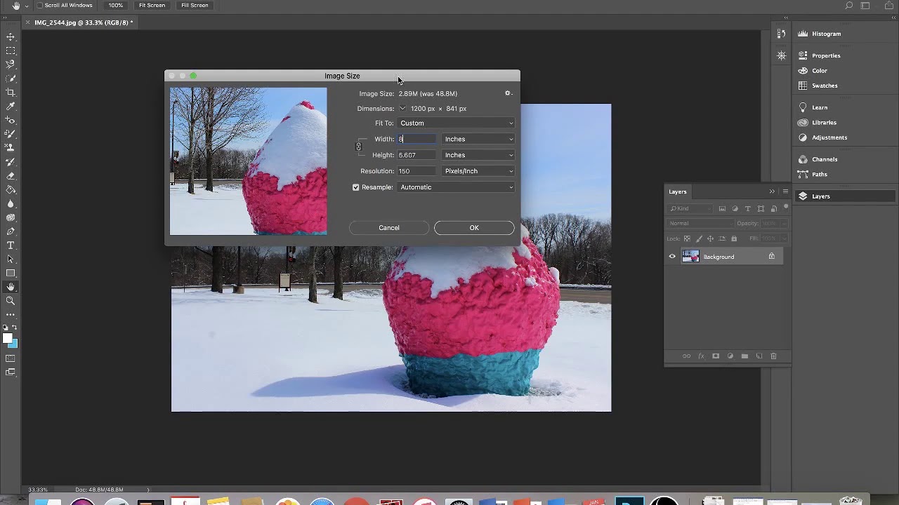 Photoshop Changing File Size - YouTube