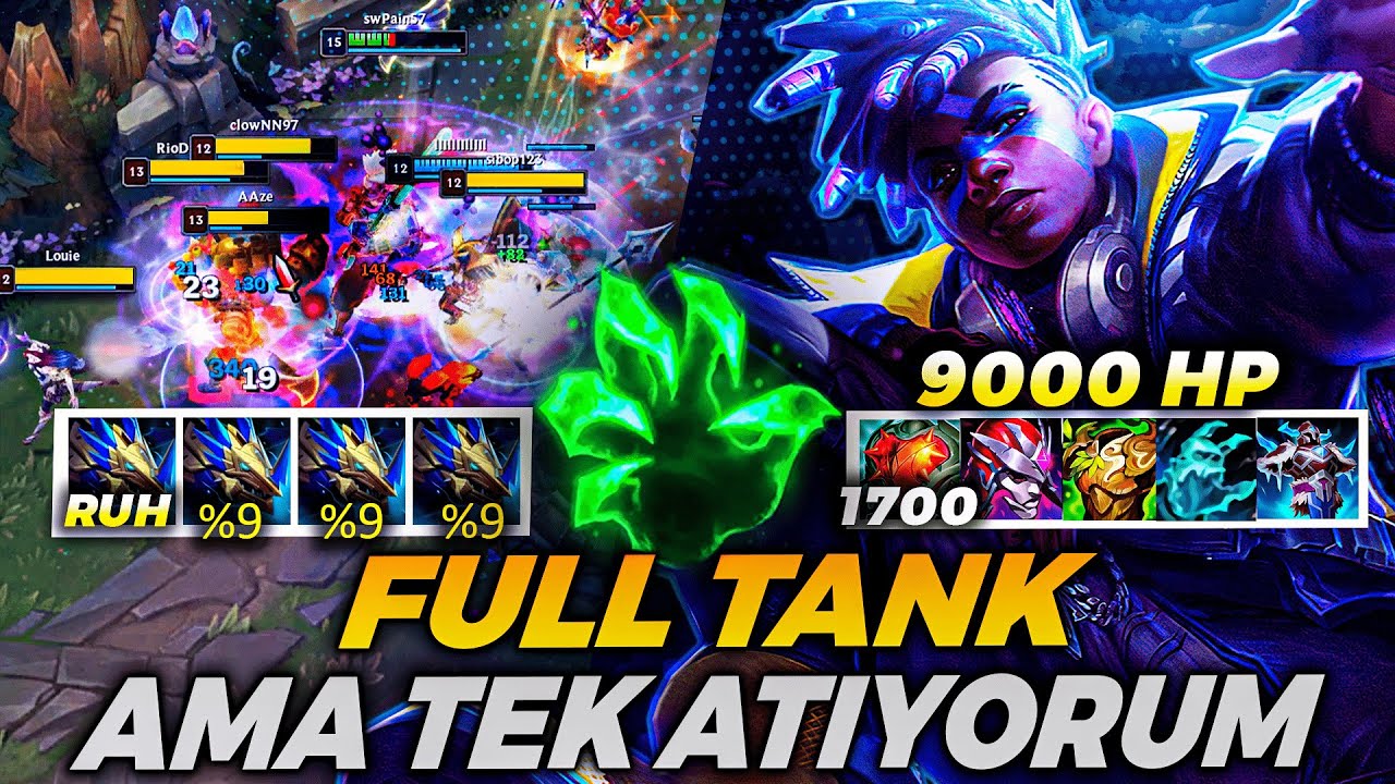 9000 HP TANK EKKO AMA TEK ATIYORUM ! EFSANE BOZUK BUİLD ! RAKİBİN AĞZI ...