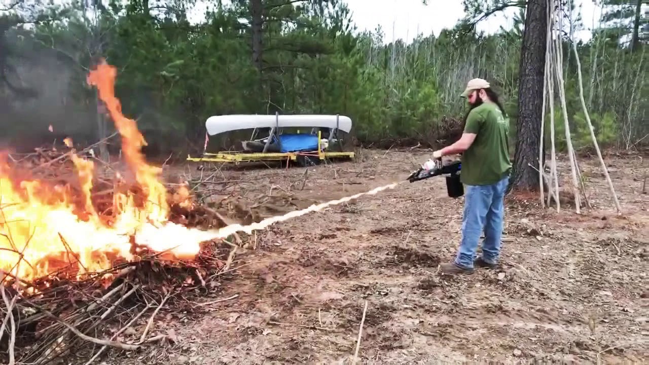 Napalm Nate with XM42-M doing a controlled burn 2 - YouTube