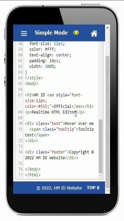 Realtime HTML Editor on Mobile Phone! | Online Tool | Web Design - YouTube
