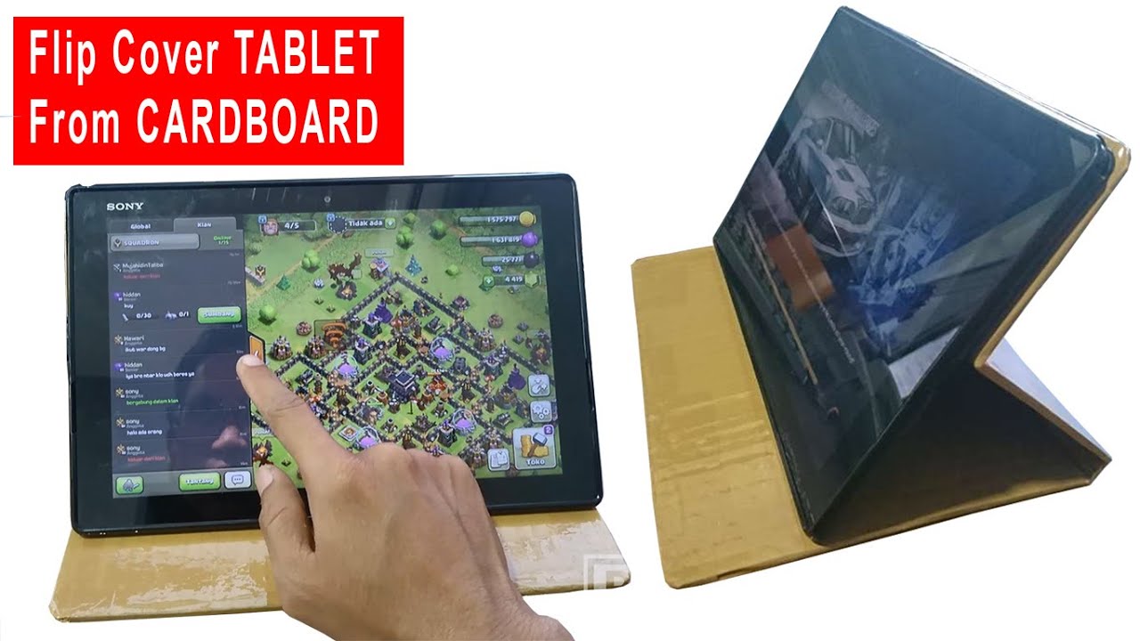 Membuat Flip Cover Tablet Dari Kardus #Make Tablet Cover From Cardboard ...