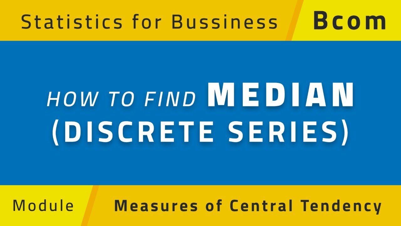 Median In Discrete Series Youtube