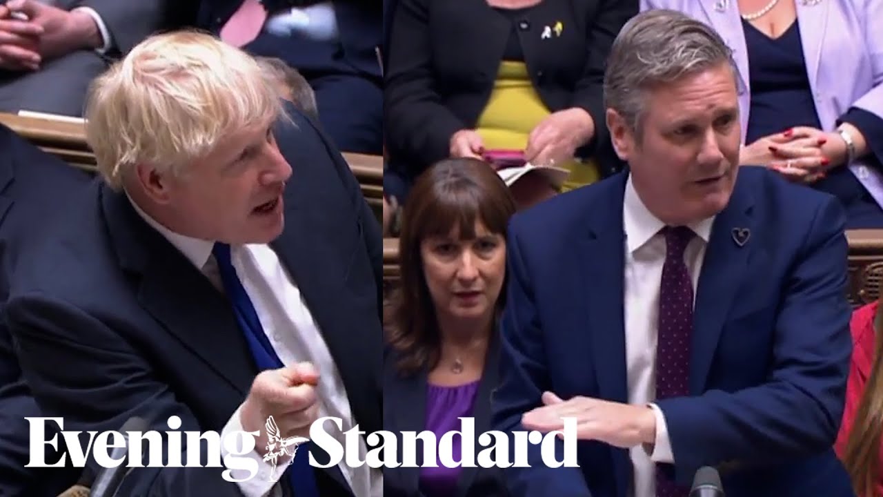 PMQs: Labour front bench wave goodbye to Boris Johnson - YouTube