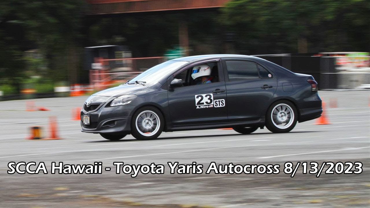 SCCA Hawaii - Toyota Yaris Autocross 8-13-2023 - YouTube