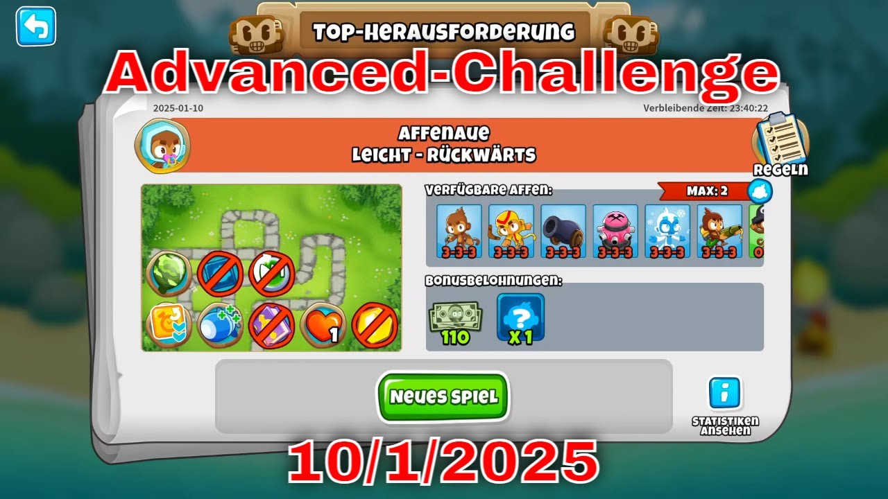 Top Herausforderung 10.1.2025 | bloonstd6 - Advanced Challenge BTD6 - w ~Mrow~ w - YouTube