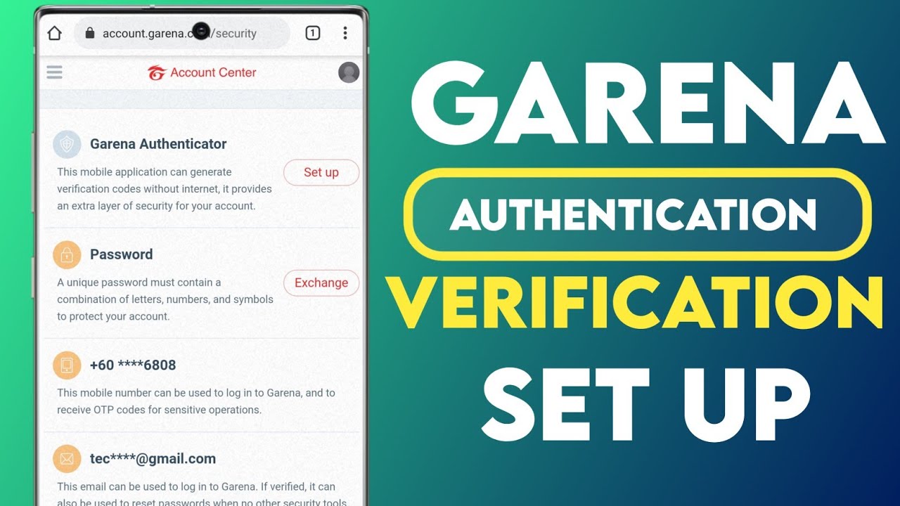 Garena Authentication Set Up | Garena Account | Garena Account ...