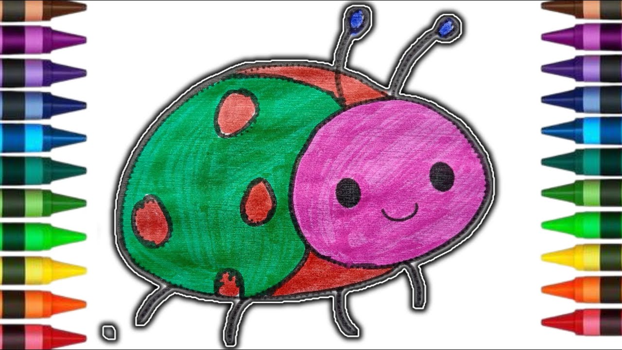 how to draw & bug | bug drawing | draw a colourful bug | kids colouring ...