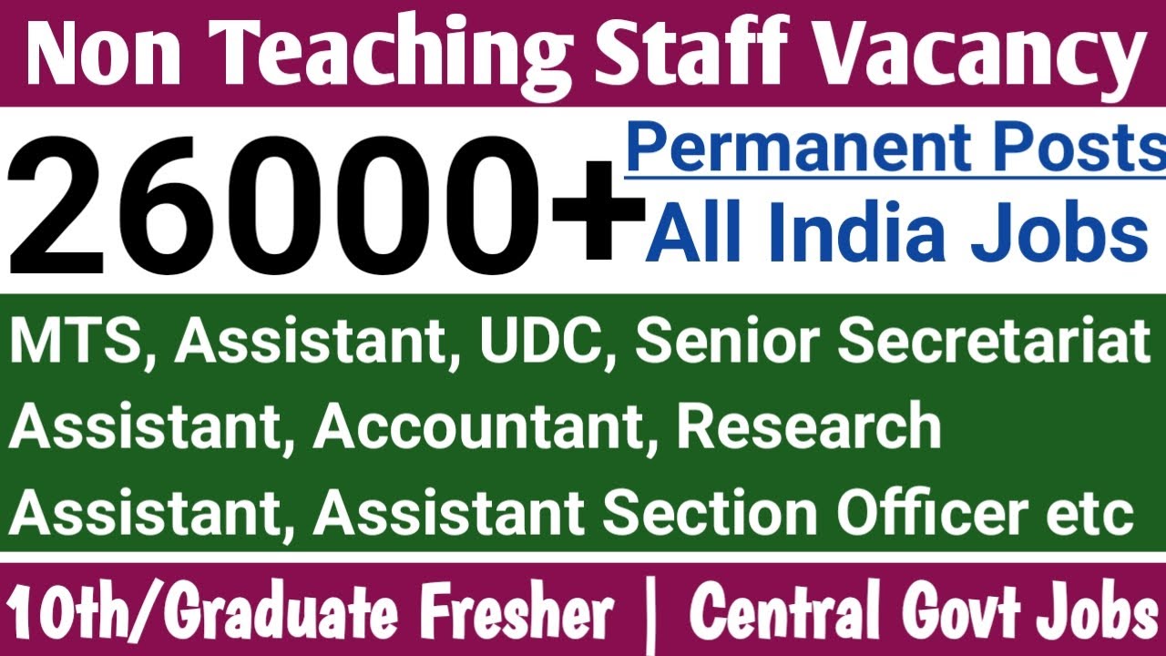 26000+ Non Teaching Staff Recruitment 2024 | Permanent Central Govt ...