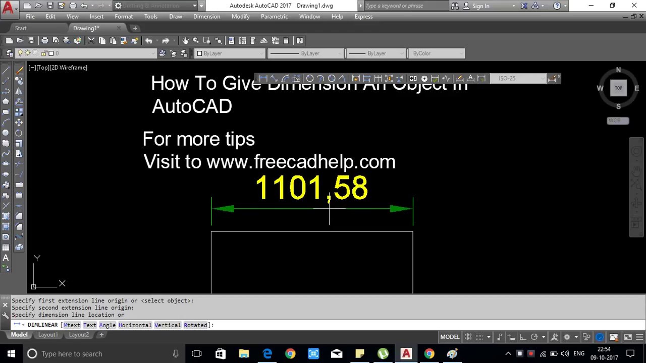 How To Give Dimension An Object In AutoCAD - YouTube