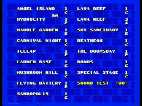 Sonic 3 & Knuckles - Complete Sound Test Cycle - Model 1 VA6 Genesis ...