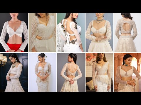 Latest White Full Sleeve Blouse Designs 2026 | White Long Sleeve Blouse for Saree | White Blouse