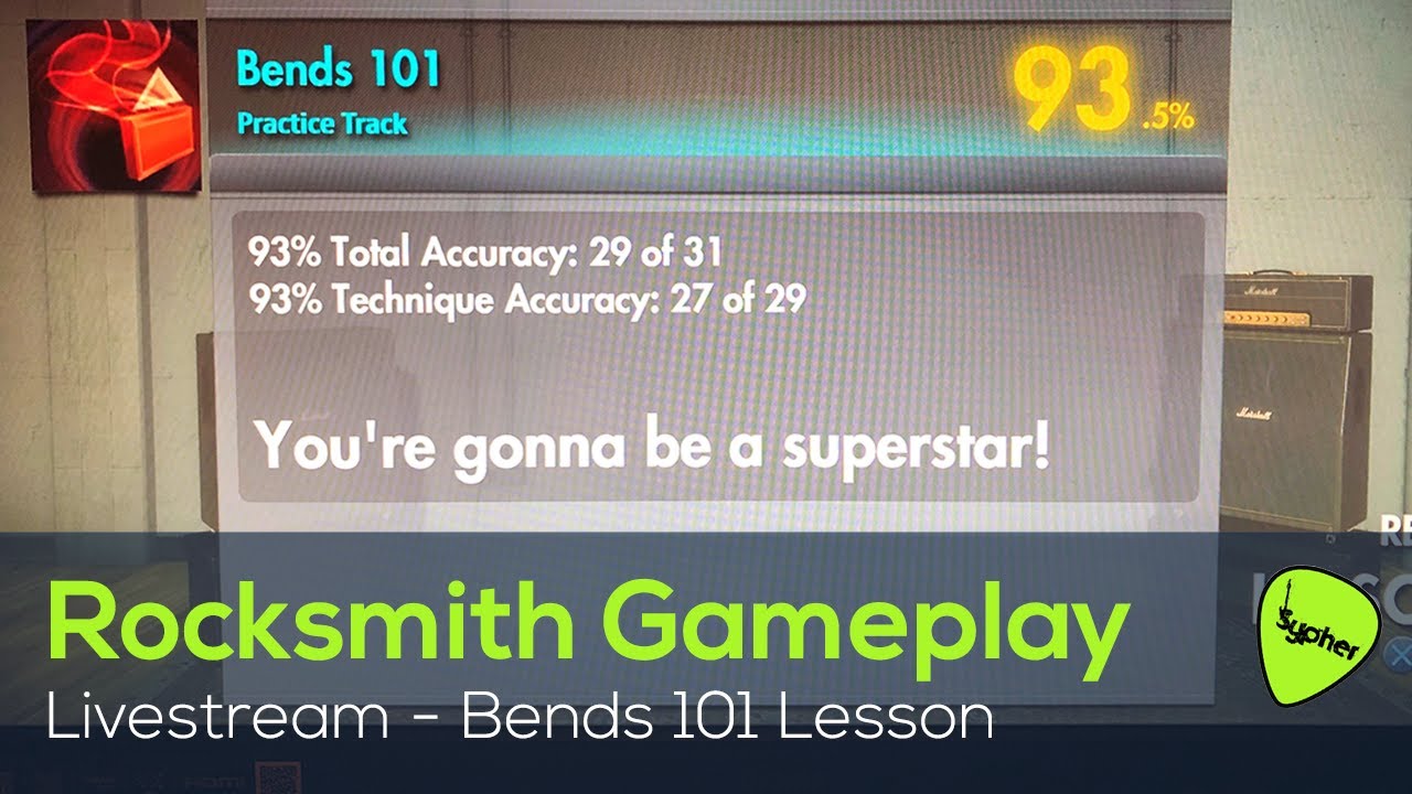 Guitar Beginner working through the Rocksmith BENDS 101 lesson ...
