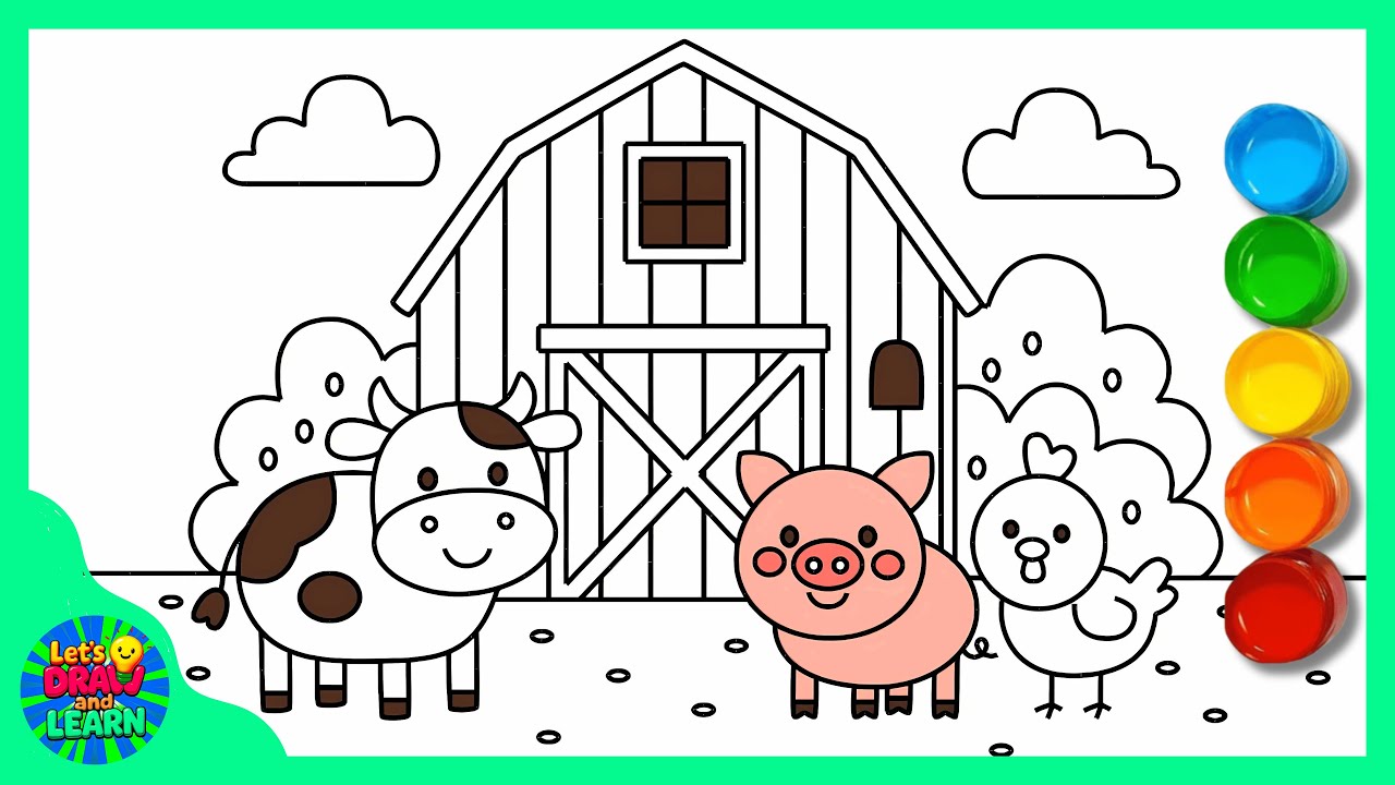 Old MacDonald Had A Farm - Learn & Draw Farm Animals - YouTube