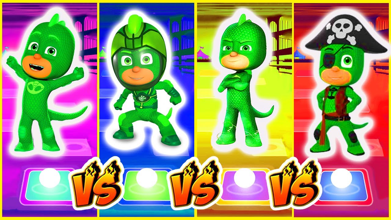 Pj Masks Gekko vs Gekko vs Gekko vs Piret Gekko 🎶 Tiles Hop EDM Rush ...