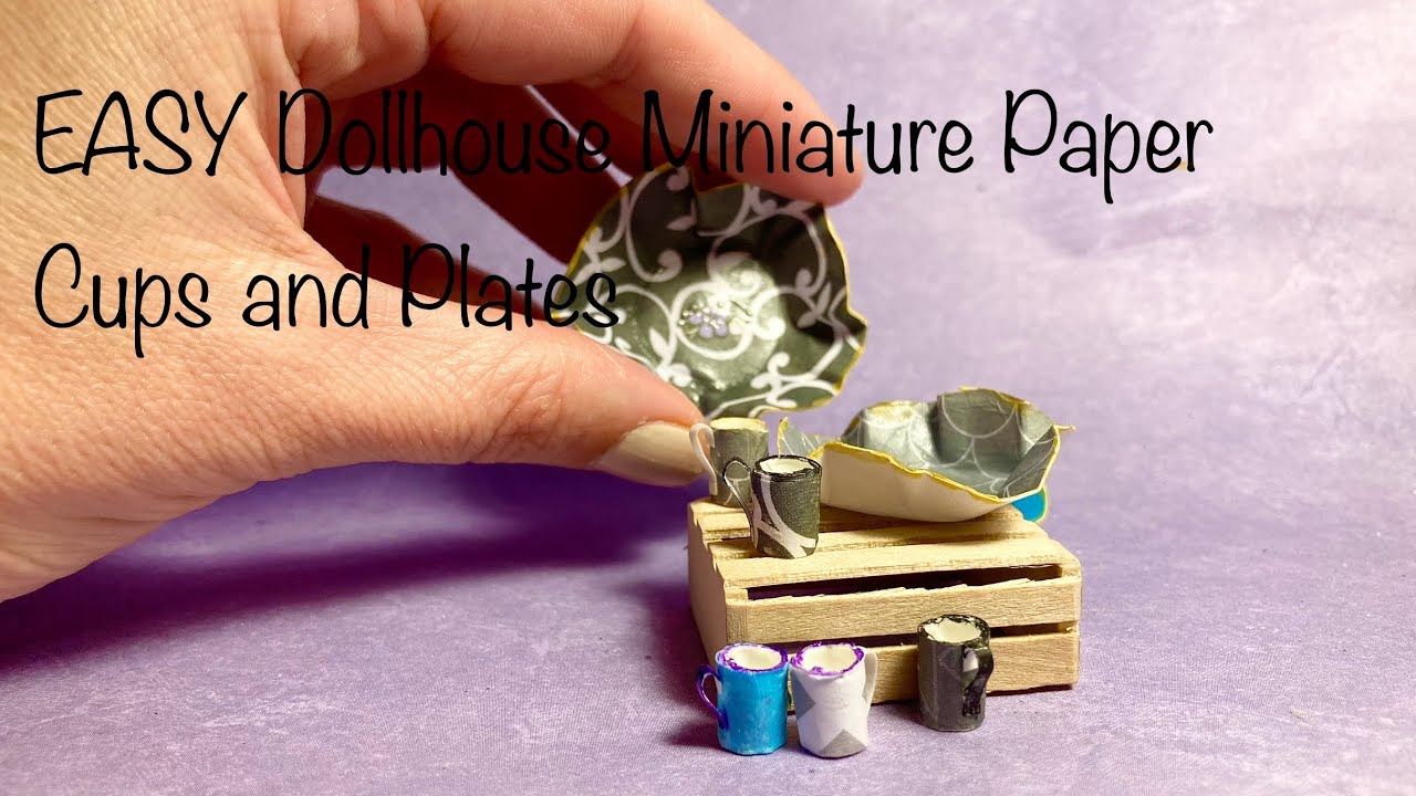EASY Dollhouse Miniature Paper Cups and Plates DIY / No Clay by Malinik ...