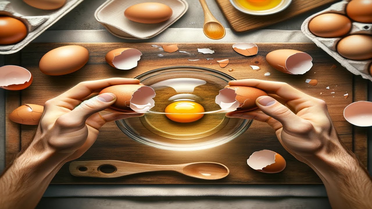 How to Crack Eggs - Culinary Basics - Method 1 - YouTube