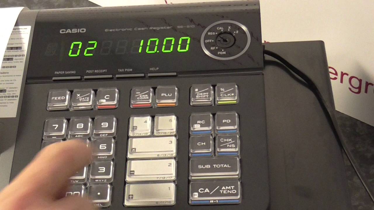 Casio SE-S10 How to process card transactions - YouTube