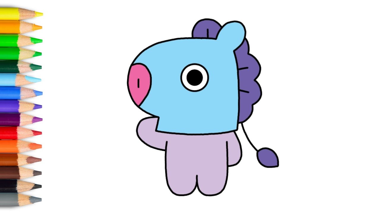 Cara menggambar Mang BT21 yang mudah - How to Draw Mang BT21 - BTS ...