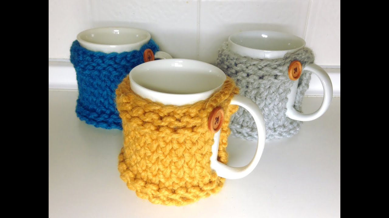 Cómo tejer una funda posavasos para tazas en telar (Tutorial DIY) - YouTube