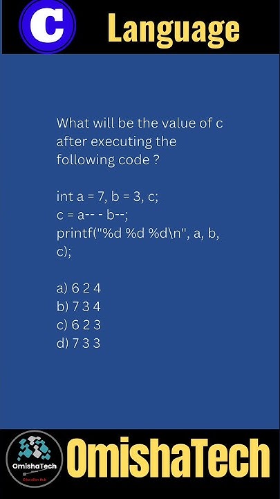 Decrement And Increment Operator C Programming Shorts Omishatech Cprogramming Youtube