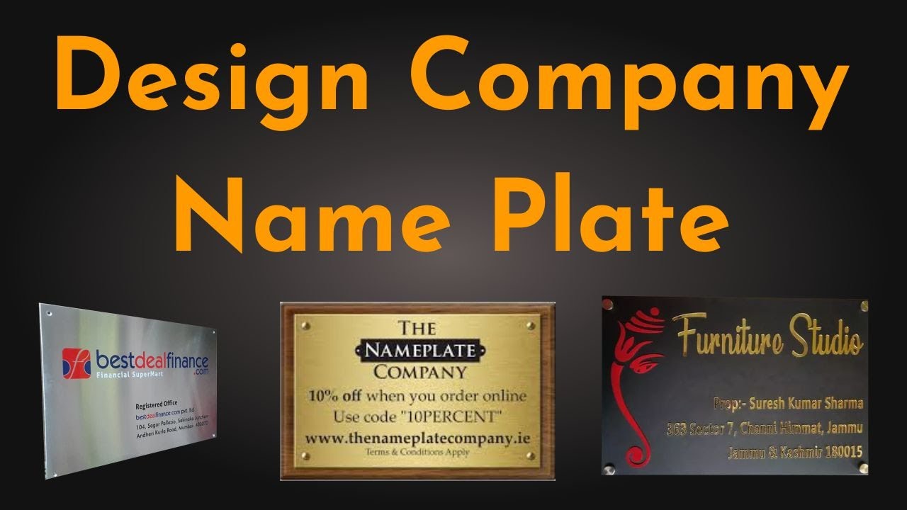 How to Design Company Name Plate in #illustrator | Hindi Tutorials ...
