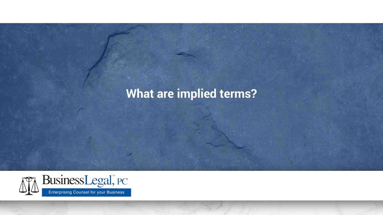 What Are Implied Terms YouTube What Are Implied Terms YouTube