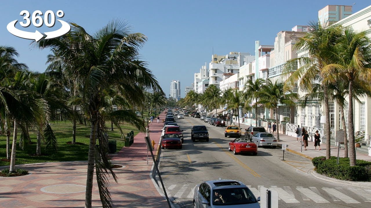 OCEAN DRIVE, MIAMI Beach, VR 360 Video - YouTube