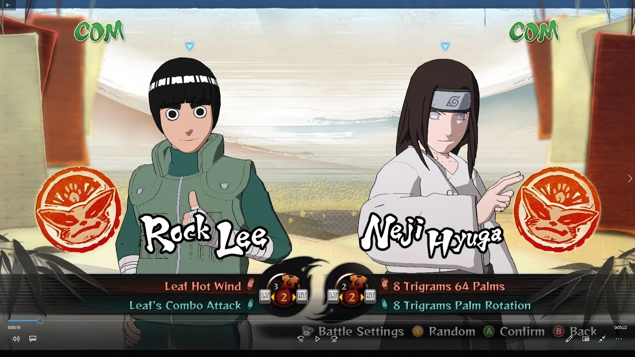 Neji vs Rock Lee — NARUTO SHIPPUDEN Ultimate Ninja STORM 4 - YouTube