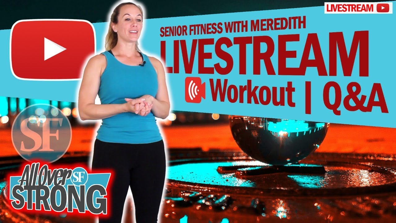 LIVESTREAM - Senior Fitness Full Body Workout At Home | Cardio, Weights ...