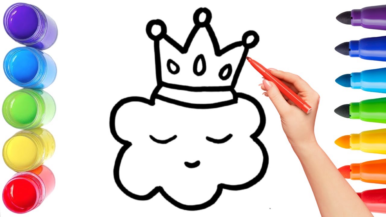 How To Draw cute cloud plater Drawing, Painting & Coloring For Kids and ...