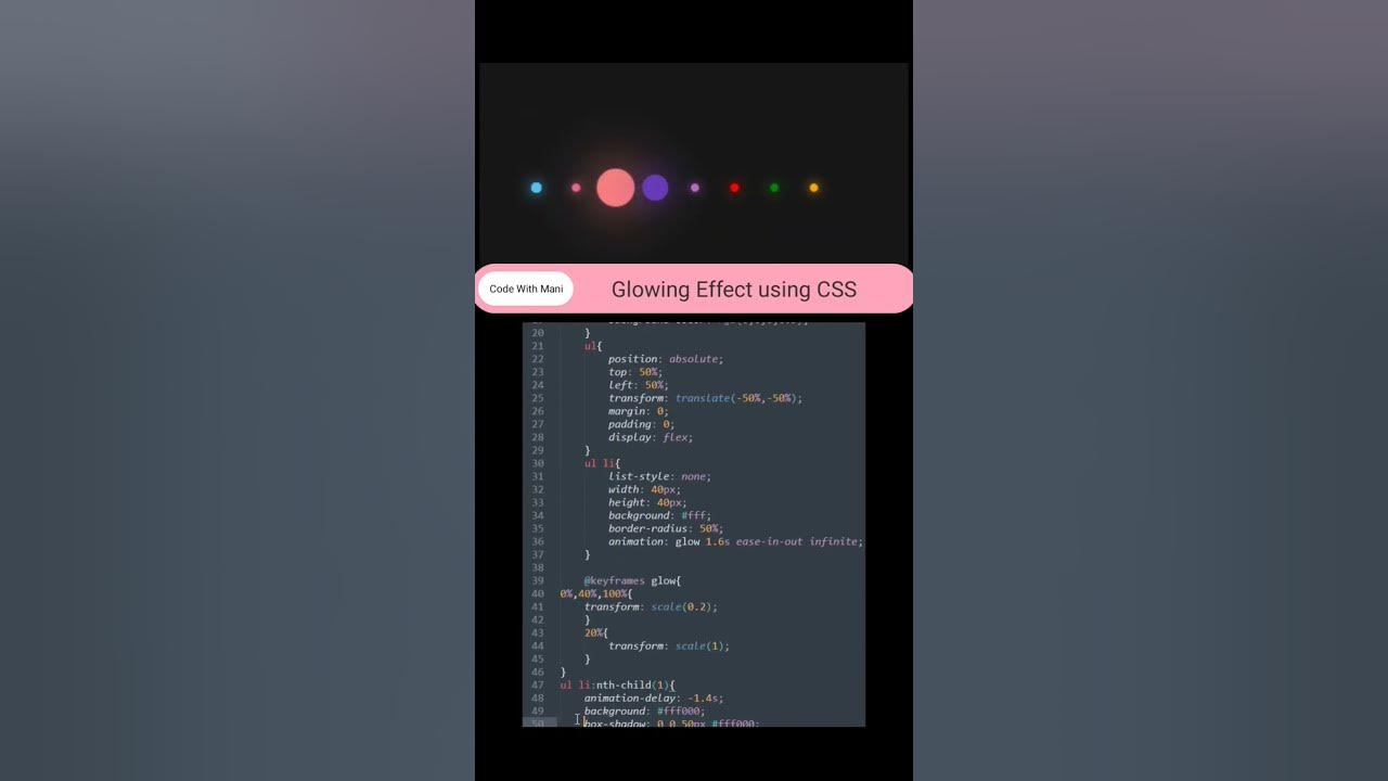 Neon Glowing Effect Using Html And Css Shortsvideo Html5 Css Developers Webdesign