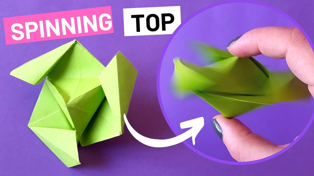Origami SPINNING top [origami toys, paper toy, action origami] - YouTube