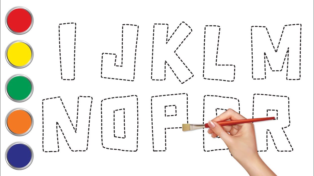Let's Learn to Draw and Paint IJKLMNOPQR for Kids // Easy Step by Step ...